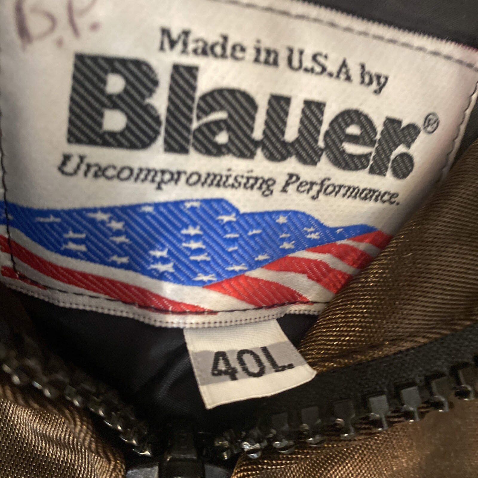 Mens Blauer Police Military Bomber Jacket Brown Lined Size 40L W/Patch ...