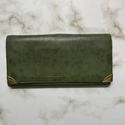 GIVENCHY bifold long wallet green France Paris Stylish women Used from ...