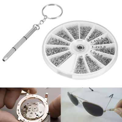600pcs Tiny Clock Watch Screws/Screwdriver For Small Eye Glasses Repair ...