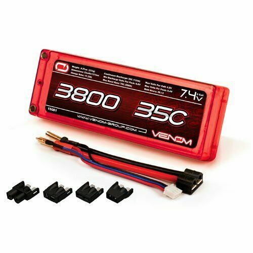 Venom 15081 2s 7.4v 3800mah 35c Hard Case Lipo Battery TRX Deans Ec3 ...
