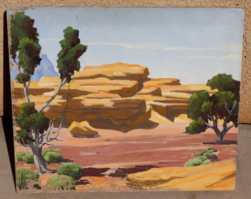 MARTIN SABRANSKY Disney Artist Landscape with Trees & Rocks oil ...