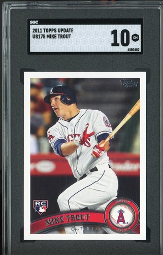 2011 Topps Update Mike Trout RC Rookie #US175 SGC 10 GEM MINT Perfectly ...