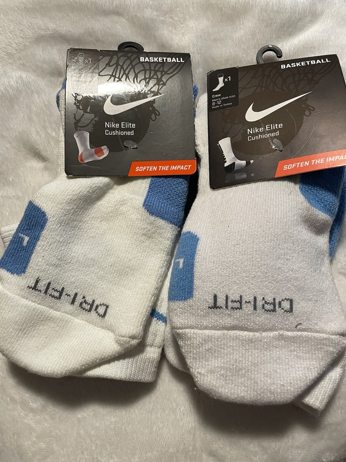 Men’s Nike Elite Cushioned Crew Elite Socks Mid Calf Carolina Blue UNC ...