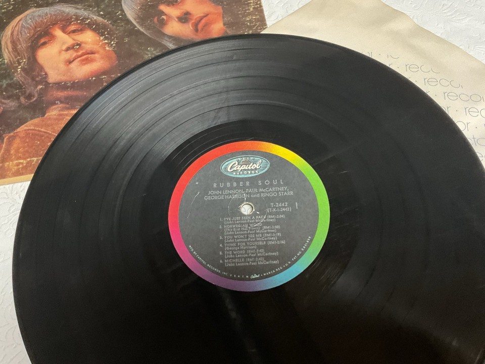 THE BEATLES Rubber Soul 1965 Vinyl LP VG+/EX Capitol Purple Label ...