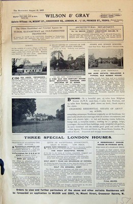 Antique Old Print 1915 Wilson Gray Estate Fices Mount Grosvenor Square ...