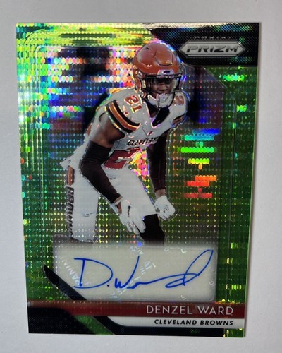 2018 Panini Prizm - Rookie Autographs Denzel Ward #RA-DW Neon Green ...