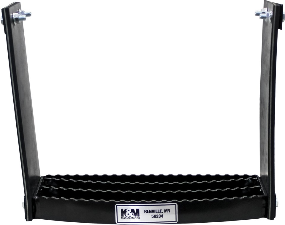 KM Universal Bolt-On Flex Step - Black flexible step for tractors ...