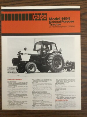 Case 1494 General Purpose Tractor 6pg foldout Sales Brochure 1983 #188 ...