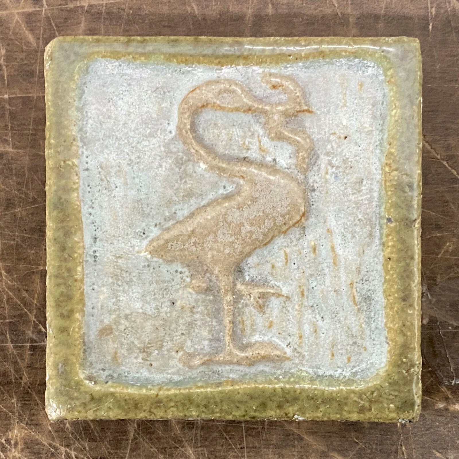 Flint Faience Vintage Flamingo Tile | eBay
