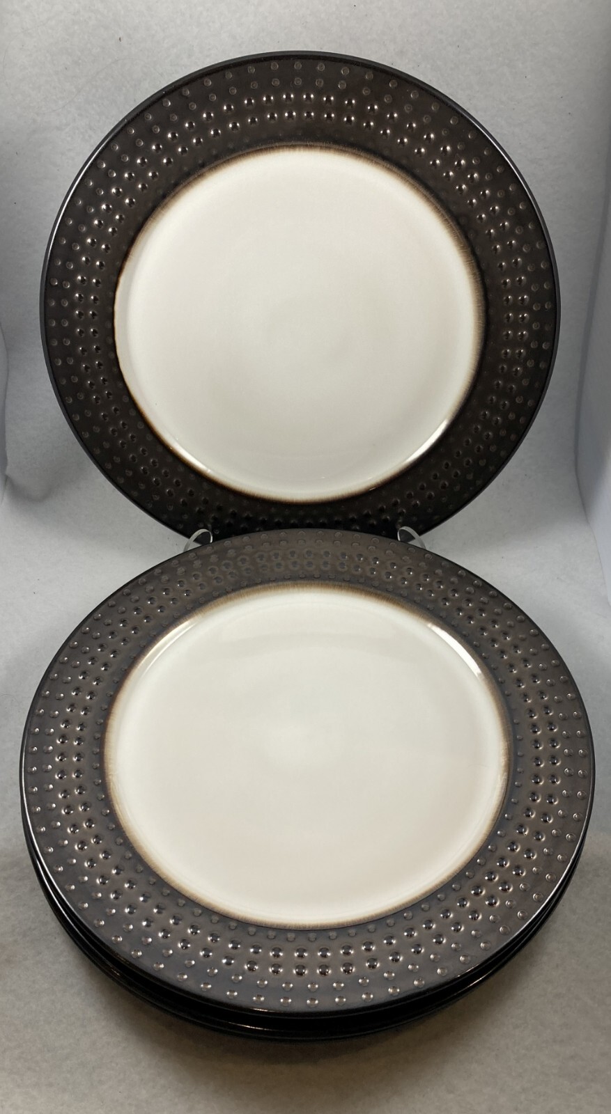 Threshold Royal Abbey Stoneware Dinner Plates Bronze 11in Discontinued ...