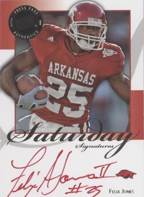2008 Press Pass Legends - Saturday Signatures Felix Jones #SS-FJ Red ...
