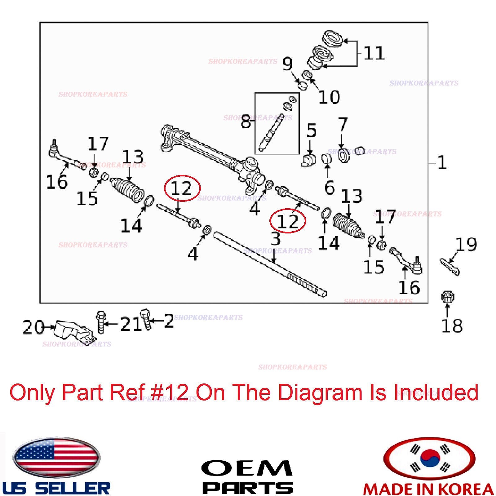 Genuine Steering Gear Inner Tie Rod ⭐OEM⭐ Hyundai I40 57724-3Z000 | eBay
