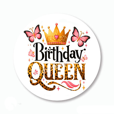 Birthday Queen Labels Scrapbook Stickers Princess Crown Favors Envelope ...