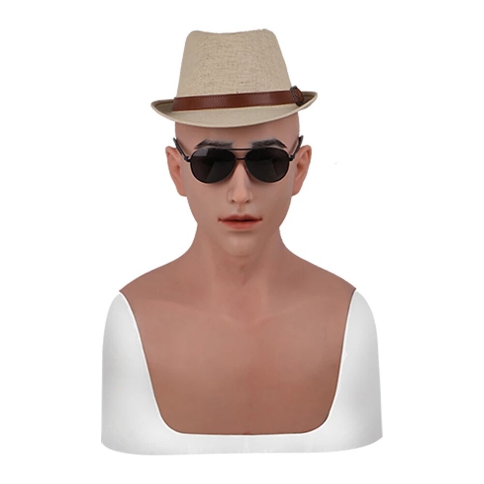 Silicone Realistic Handsome Young Man Mask Head Masks for Crossdresser ...
