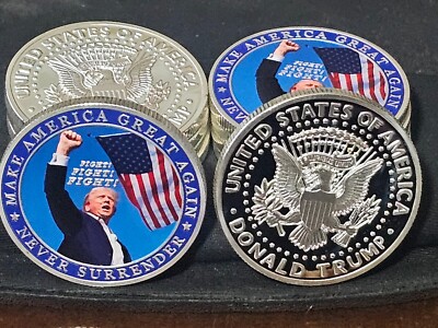 2025 Donald Trump Coin President Silver Eagle Never Surrender ...
