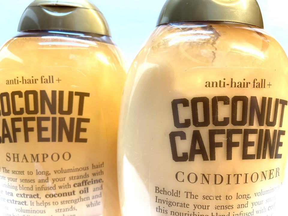 ogx coconut caffeine shampoo & conditioner 13oz ea scuffed bottle | eBay