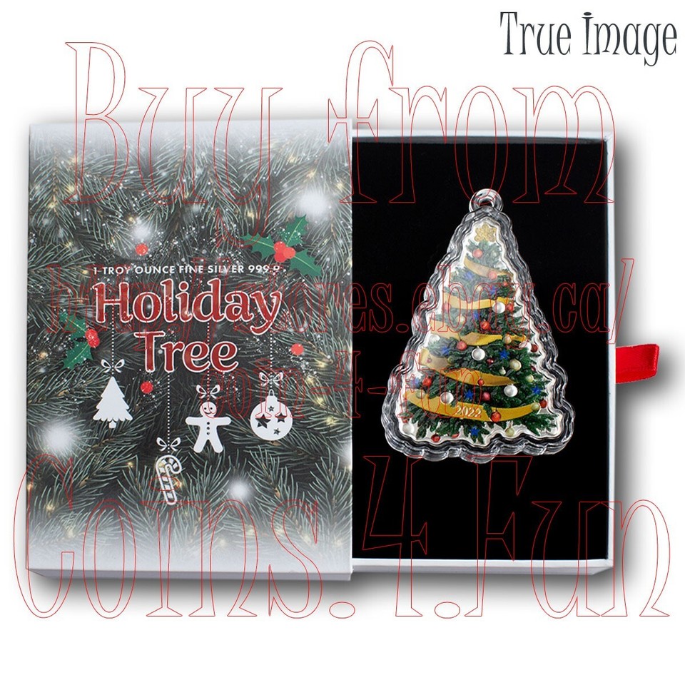 2022 - Holiday Tree - $2 Pure Silver Christmas Tree Coin Solomon ...