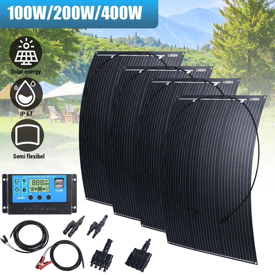 5000W Complete Solar Panel Kit Power Inverter Generator 30A 110V RV ...