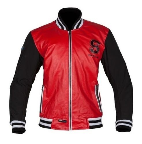 Spada Campus Leather/Textile Casual Motorcycle Jacket Red/Black - UK 40 ...