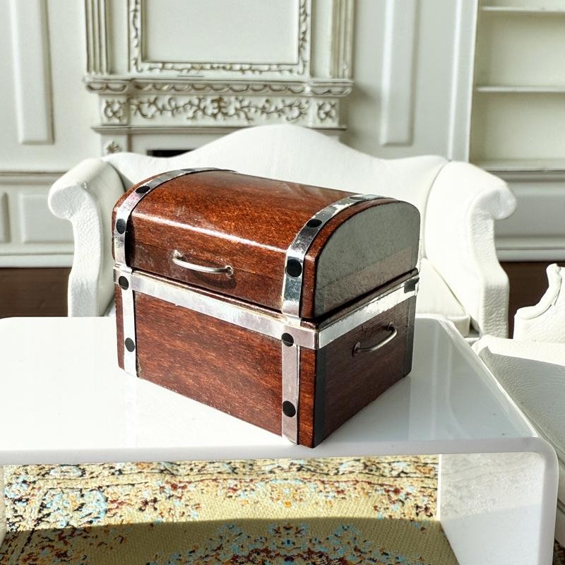 1:12 Dollhouse Toy Openable Treasure Chest Storage Box Miniature ...