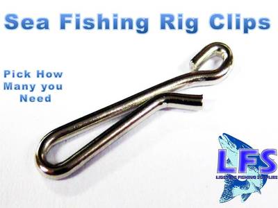 Sea Fishing Rig Clips Size 4 Sea Boat Beach Fishing Tackle 10 25 50 100 ...