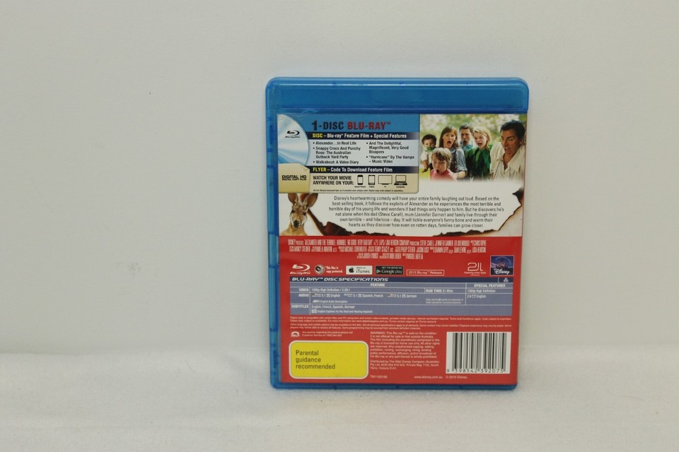 ALEXANDER And The Terrible, Horrible, No Good, Very Bad Day (Blu-Ray ...
