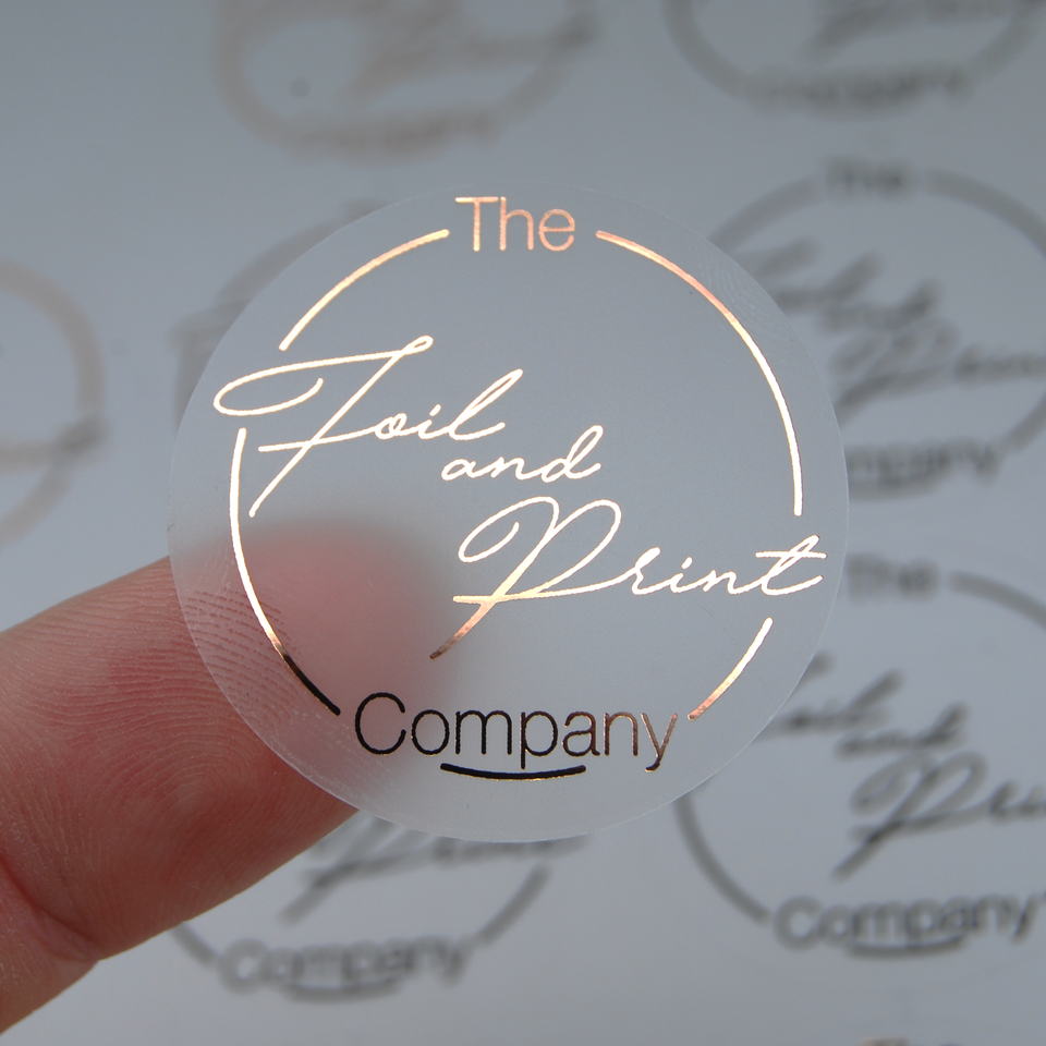 Round Business Logo Stickers, Personalised Semi Clear Transparent ...