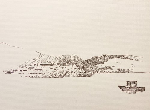 Hayward Cirker Caribbean Harbor Ink Drawing | eBay
