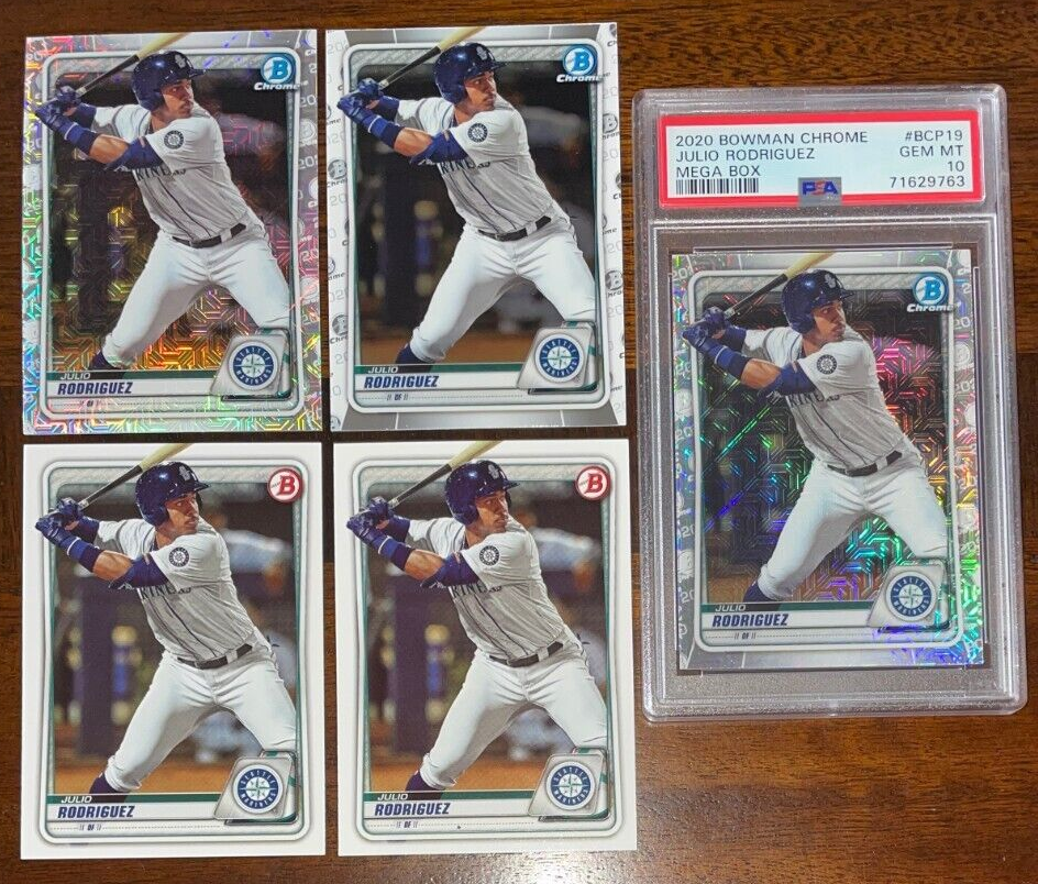 2020 Bowman Chrome Mega Box Mojo Refractor Julio Rodriguez PSA Gem Mint ...