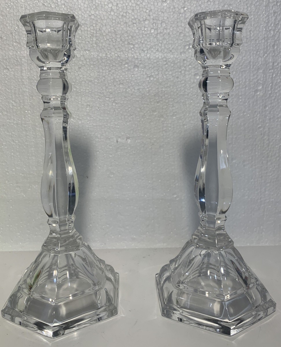 Tiffany Crystal Candle Holders Pair Of Tiffany & Co Crystal