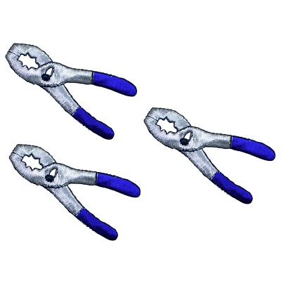 Pliers Applique Patch - Mechanic, Blue Construction Tool 2.75" (3-Pack ...