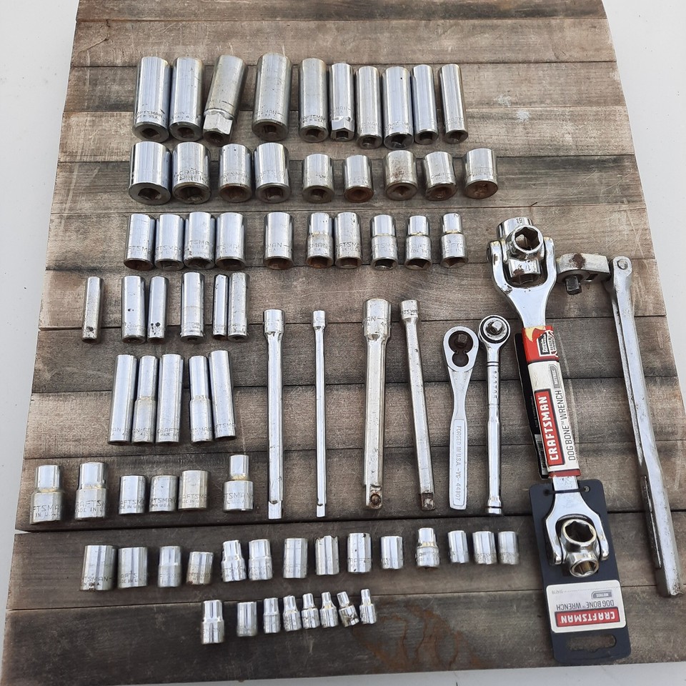 Huge lot of 76 Craftsman Sockets/Rachets,Craftsman Tools,Craftsman ...