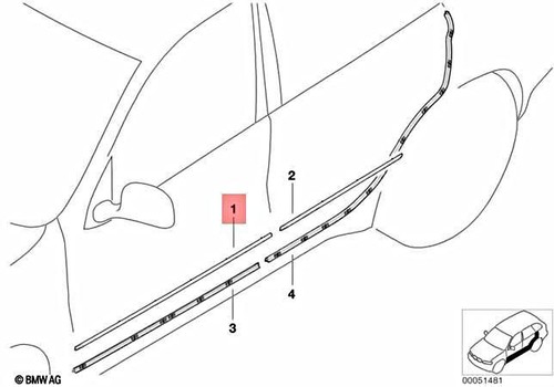 Genuine BMW E53 SUV Door Molding Left Front OEM 51138402649 | eBay