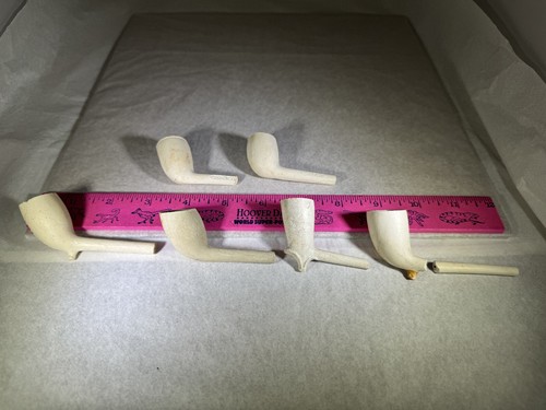 LOT OF 6 VINTAGE WHITE CLAY TRADE PIPES TAVERN PIPES KAOLIN PIPES ...