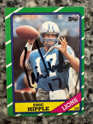 Eric Hipple Signed DETROIT LIONS Card 1986 Topps | eBay