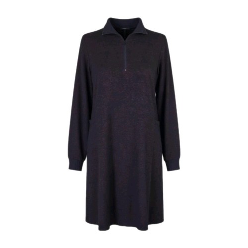 CAbi Cuddle Sweater Dress Size S Turtleneck 1/4 Zip Snap Pockets Ribbed ...