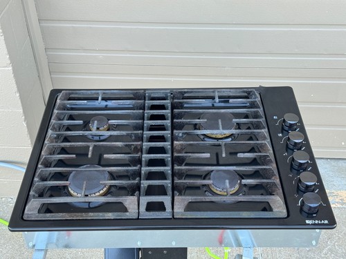 Jenn-Air JGD3430GB 30" Black 4 Burner JX3 Downdraft Natural Gas Cooktop ...