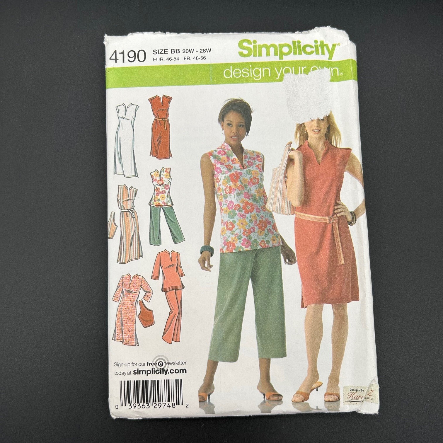 Simplicity 4190 Women Plus Dress Pants Shirt Belt Purse Uncut Sz 20W ...