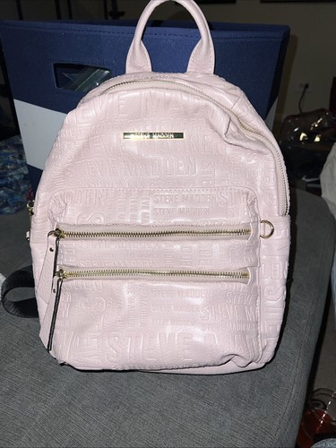 Steve Madden Bprep Blush Pink/Gold Embossed Faux Leather Backpack Purse ...