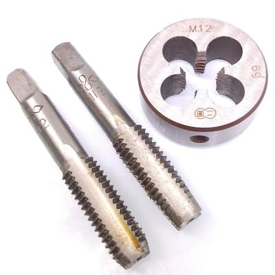 HSS M12 x 1.75mm Taper & Plug Tap & M12 x 1.75mm Die Metric Thread ...