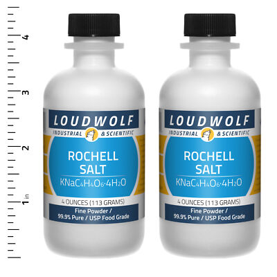 Rochelle Salt 8 Oz Total (2 Bottles) USP Food Grade Fine Powder USA ...