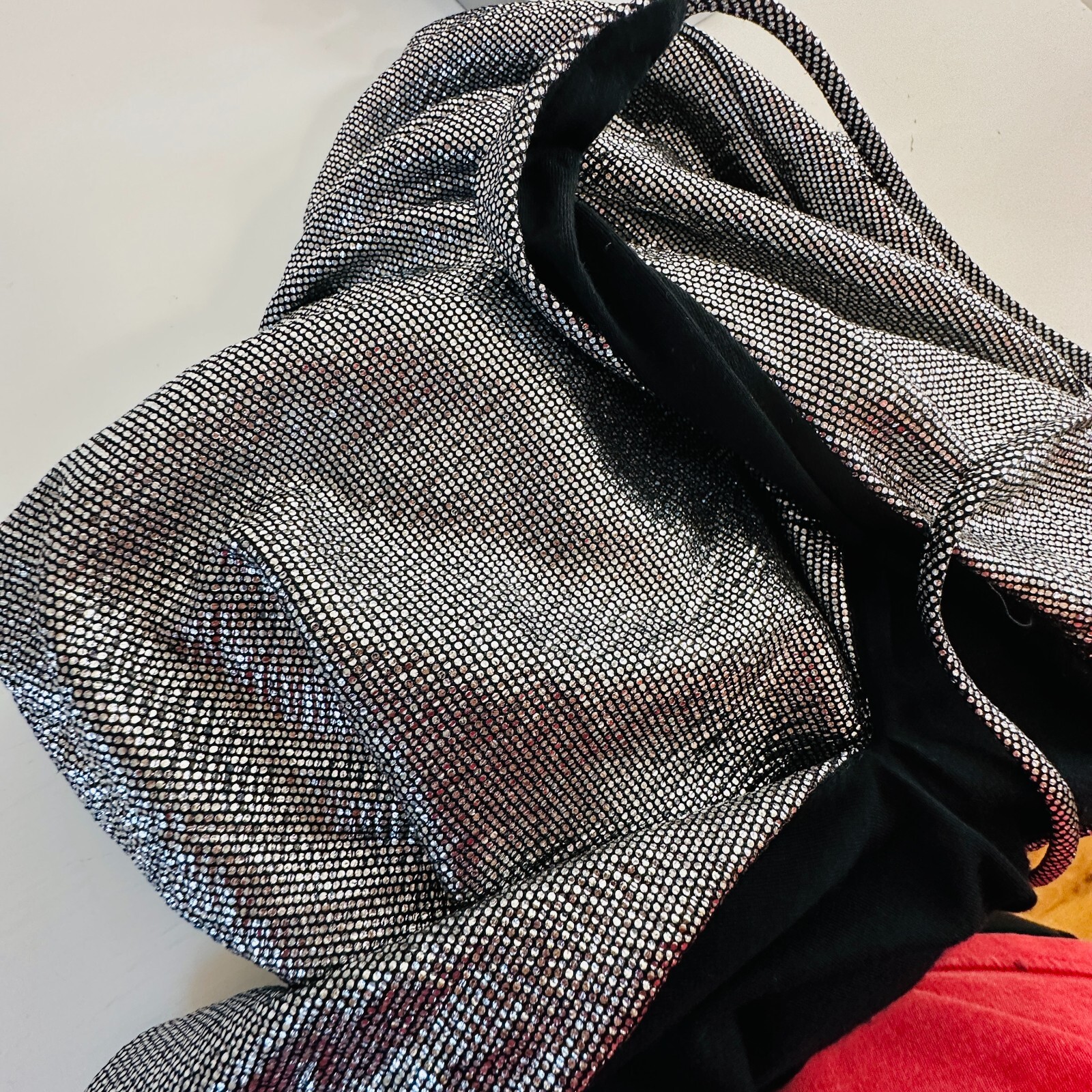 Silver Metallic Micro Sequin Deep V Spaghetti Straps … - Gem