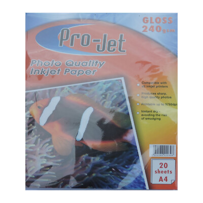 100 Sheets Projet A4 240gsm Gloss Photo Paper | eBay