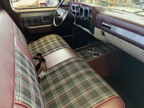 1973-1987 C10 Chevy truck Plaid seat cover, Select Burgundy, Brown Or ...