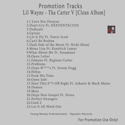 Rap/Hip-Hop.. White CD. Lil Wayne - Tha Carter V [Clean Album] | eBay