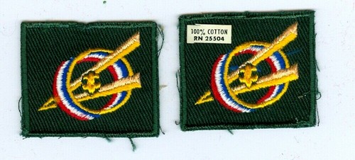 Lot of 2 NOS BSA Vtg 1950's Green Explorer Insignia Patch Black Back ...
