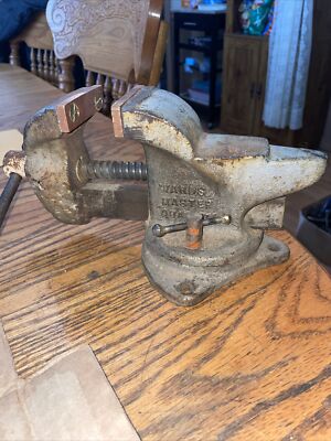 Vintage Wards Master Quality 10-1/2 lb. Anvil Swivel Bench Vise USA ...