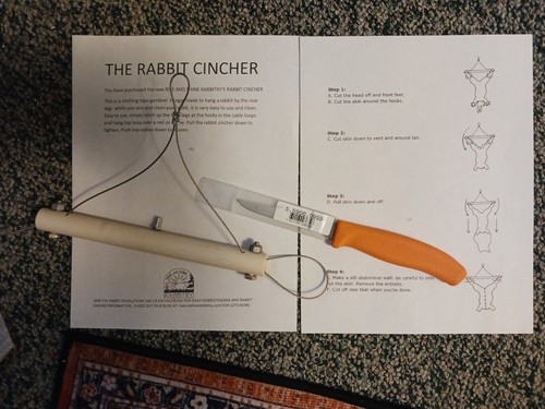 Rabbit Cincher - (skinning gambrel) and new Victorinox rabbit boning ...