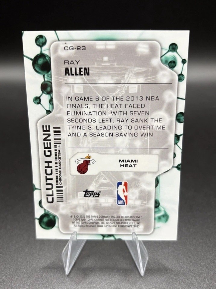 2025-26 Topps Chrome Basketball Ray Allen Clutch Gene CG-23 Gold ...