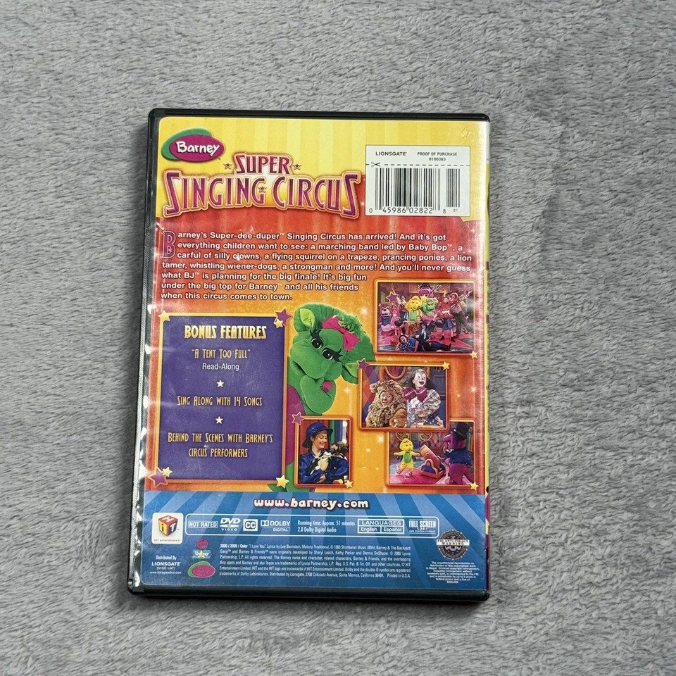 Barney Super Singing Circus DVD Never Before Seen on TV 14 Songs - NO ...